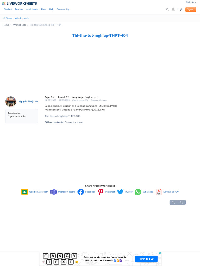 Practice Worksheet - Live Worksheets 5 | PDF