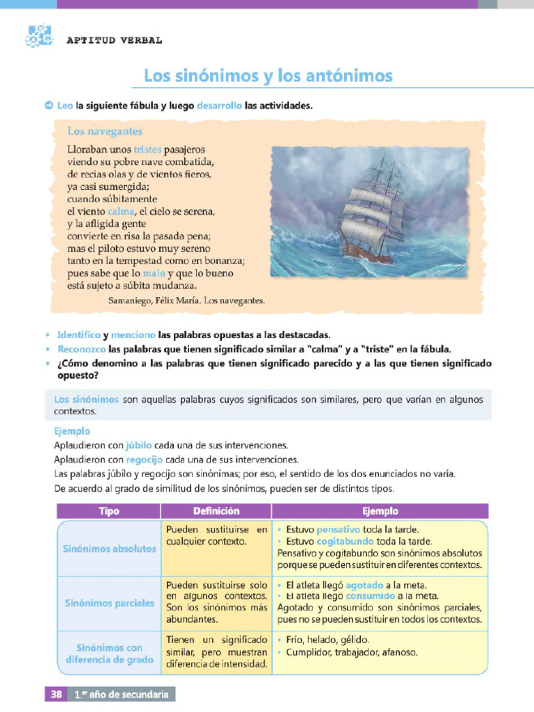 Los Sinonimos y Antonimos | PDF