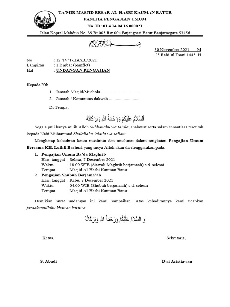 Undangan Pengajian | PDF | Agama & Spiritualitas