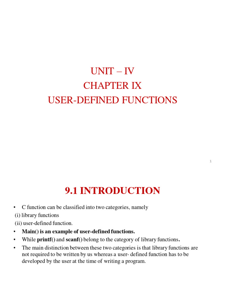 UNIT V User Defined Functions | PDF UNIT V User Defined Functions | PDF
