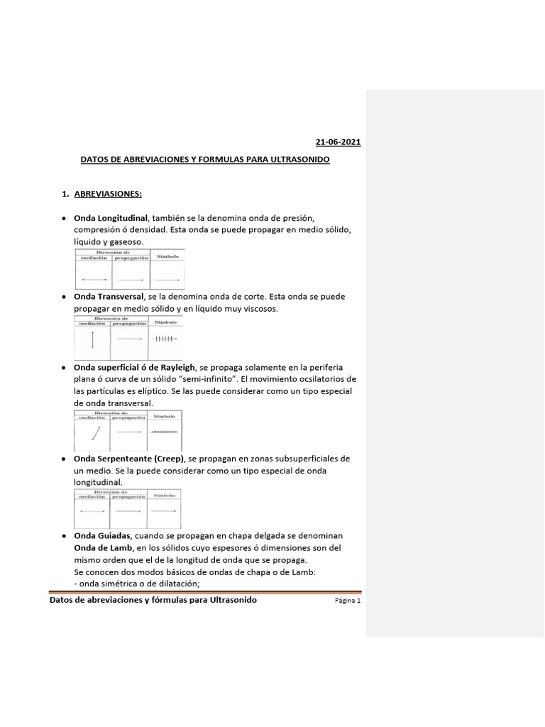 Datos de Abreviaciones y Formulas para UT | PDF