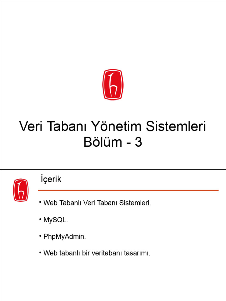 Veri Taban Ynetim Sistemleri BLM 3 | PDF