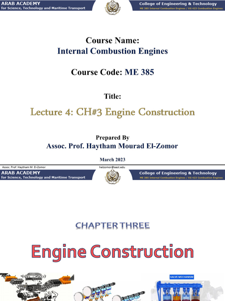 Lecture - 4 ICE | PDF | Piston | Internal Combustion Engine