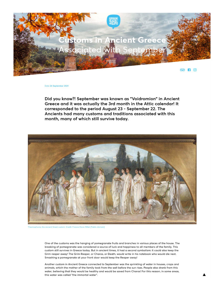 12 - Customs in Ancient Greece Associated With September' | PDF