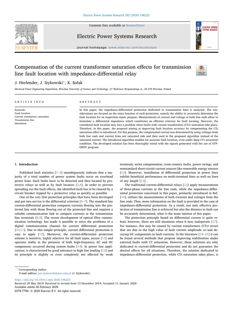 Electric Power Systems Research: Sciencedirect | PDF