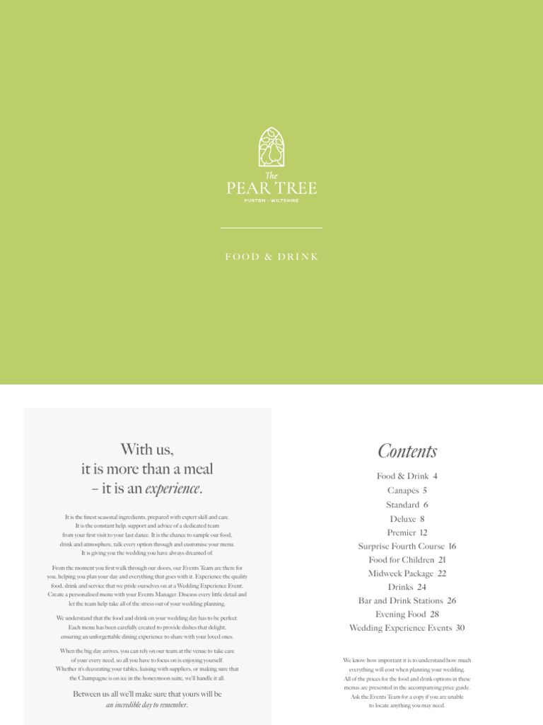 The Peartree Menu | PDF