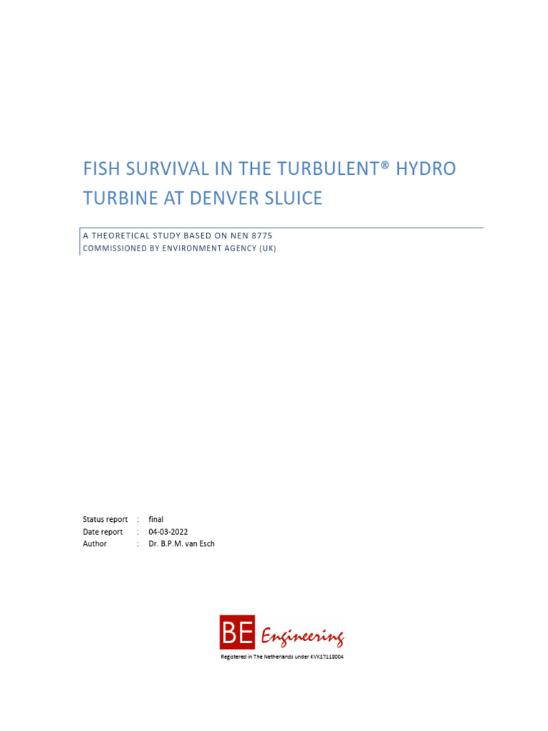 Denver Hydro Turbine - Final - Van Esch | PDF