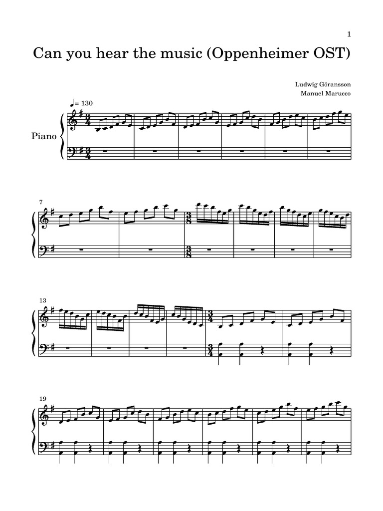 Oppenheimer Piano Sheet Music | PDF