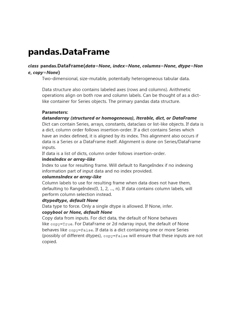 Pandas DATAFRAME | PDF