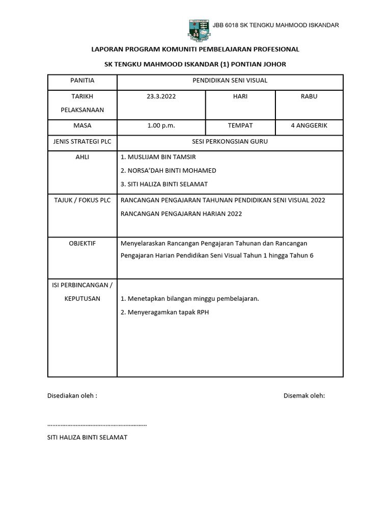 Laporan PLC 2022 (2) - PSV | PDF