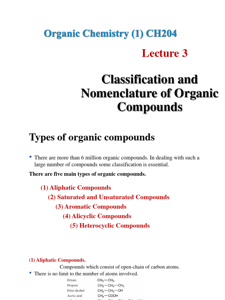 Organic Chemistry (1) - L03 | PDF