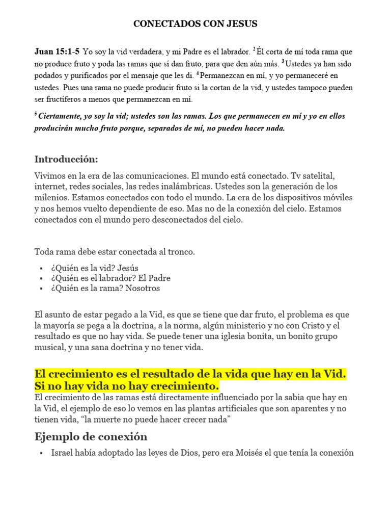 Conectados Con Jesus | PDF | Oración | espíritu Santo