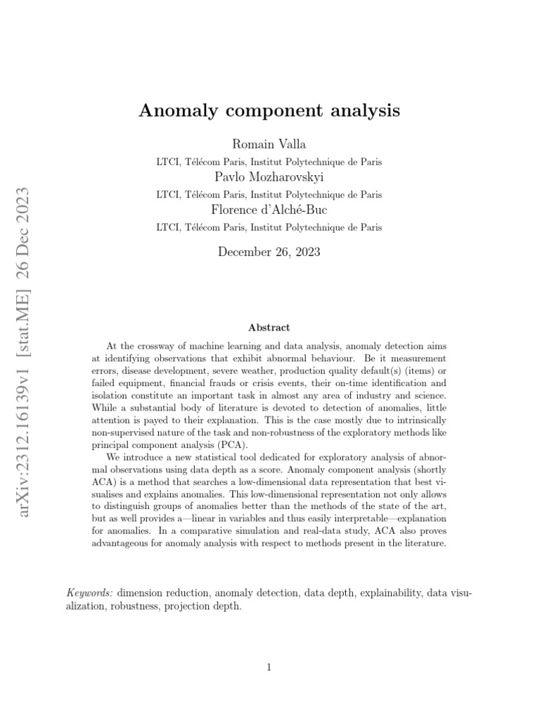 Anomalies 2312.16139 | PDF | Principal Component Analysis | Applied Mathematics