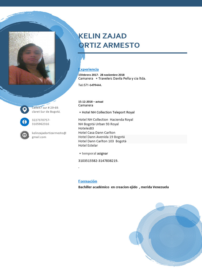 Kelin Zajad Hoja de Vida 2021 | PDF