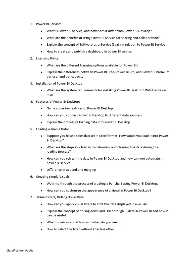 Power BI Interview Questions | PDF | Table (Database) | Computing