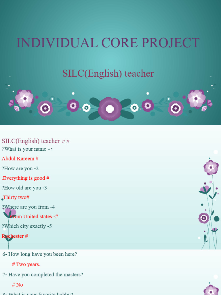 Individual Core Project | PDF