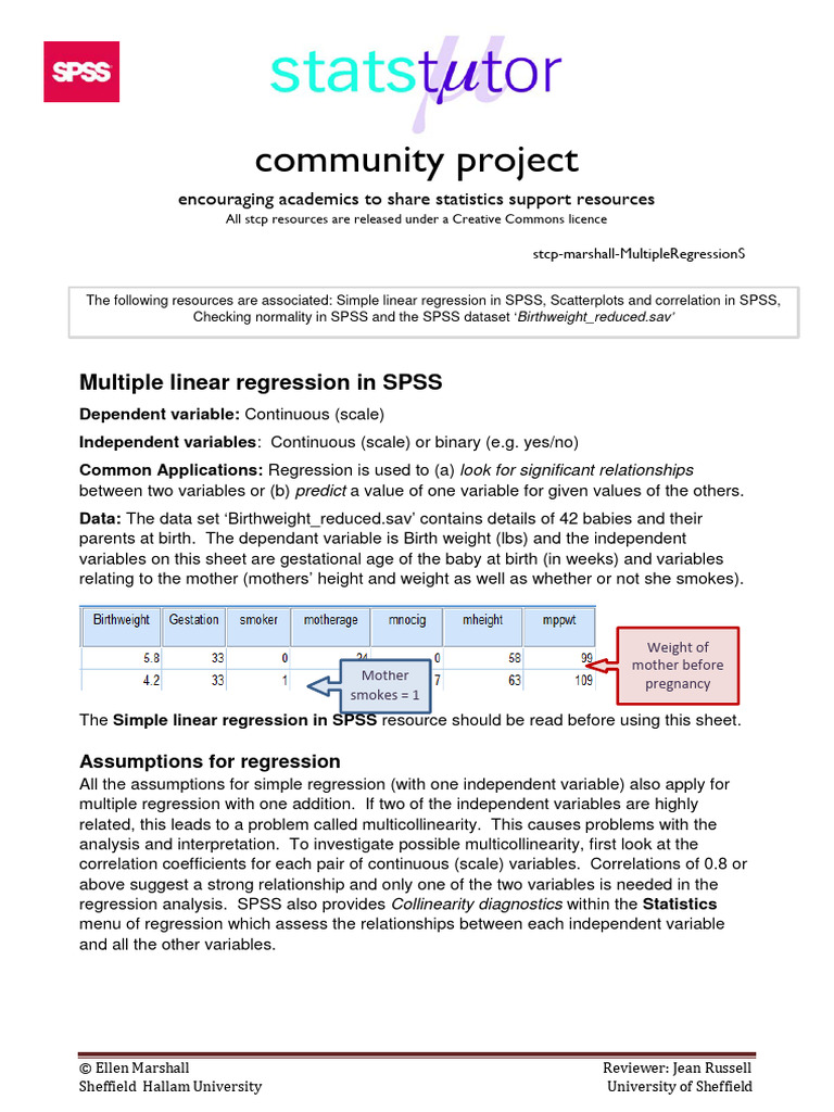 77 MultipleRegression | PDF | Regression Analysis | Multicollinearity
