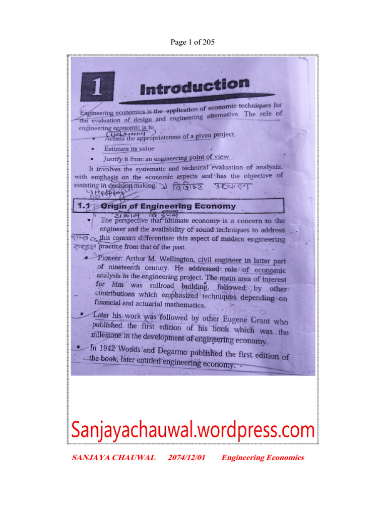 Engineering Economics Note Old Questions Solutions Ioe 206 Pages | PDF Engineering Economics Note Old Questions Solutions Ioe 206 Pages | PDF