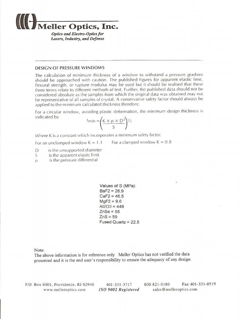 Pressure Windows | PDF