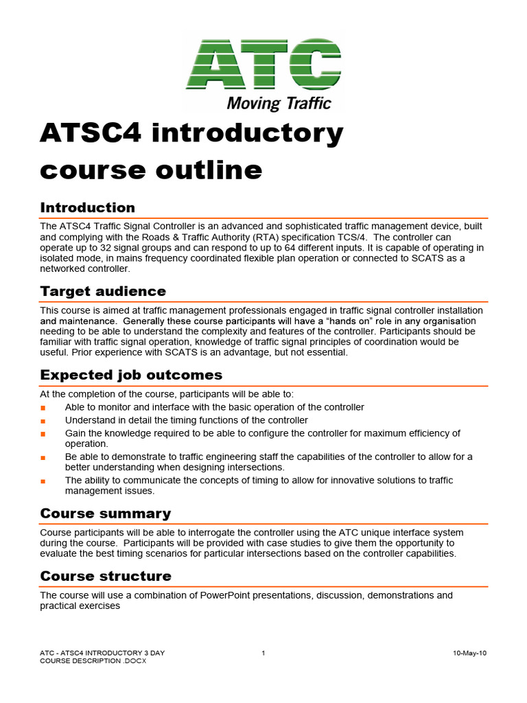 ATC - ATSC4 Traffic Controller Introduction Course | PDF