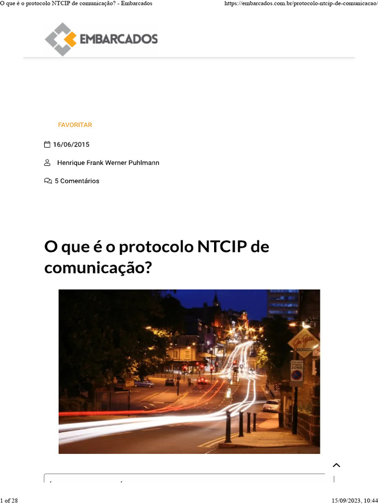 NTCIP - Protocolo de Comunicação | PDF