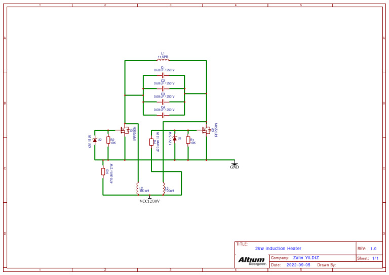 Schematic - 2kw Induction Heater - 2022-09-05 | PDF