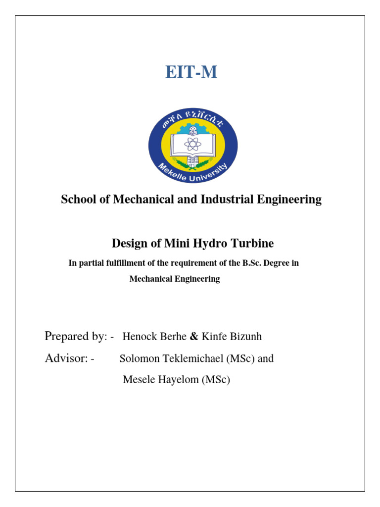 Mini Hydro Turbine Design | PDF | Belt (Mechanical) | Turbine