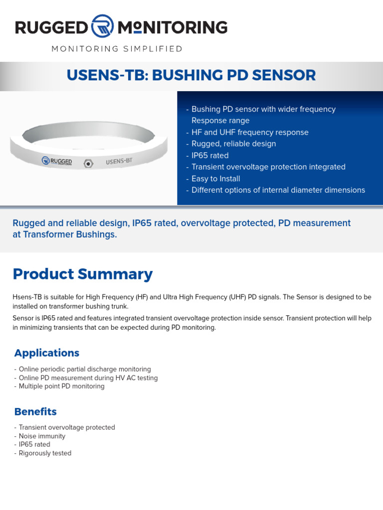 Bushing PD Sensor for Transformers | PDF