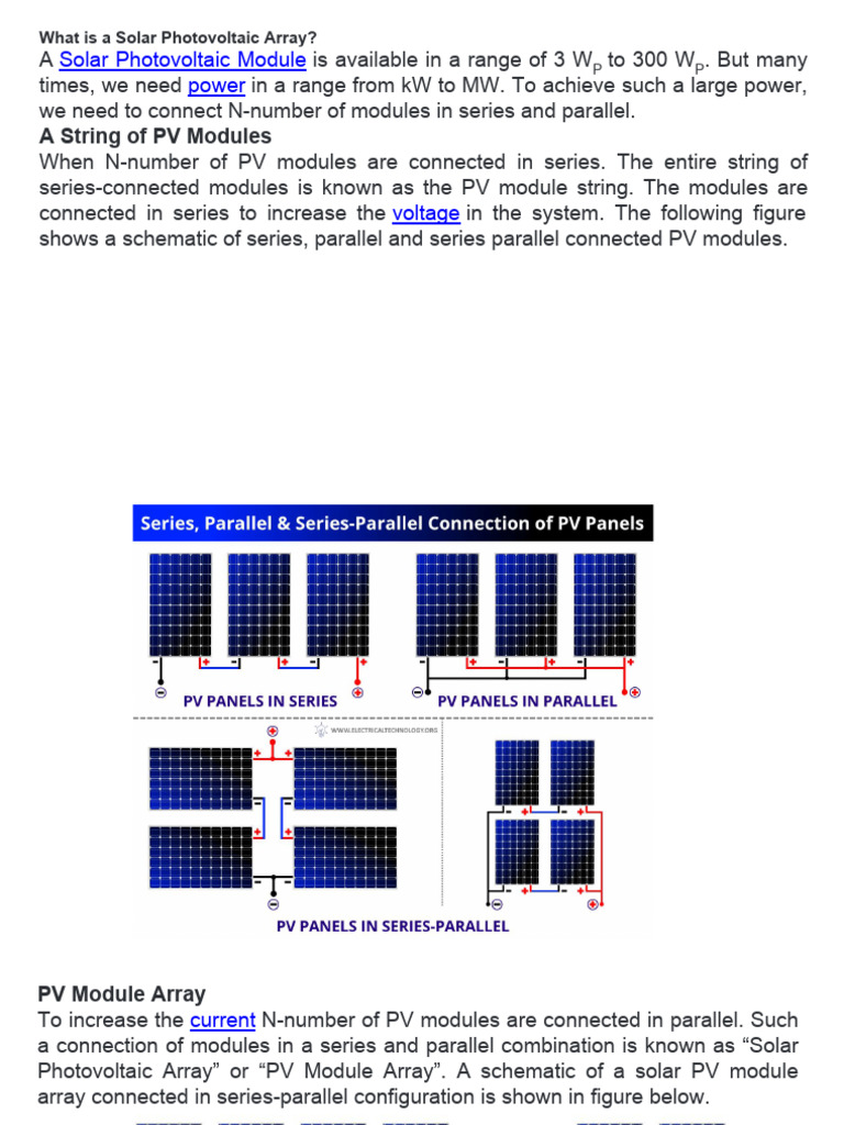 Solar in Series and Parallel | PDF | Solar Panel | Photovoltaics