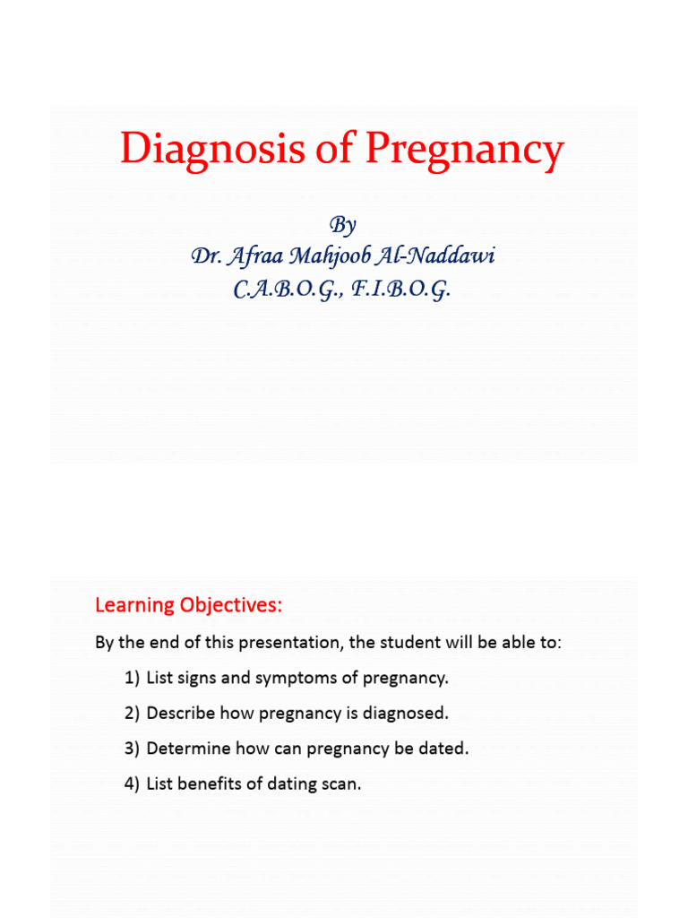 4 Diagnosis of Preg. | PDF