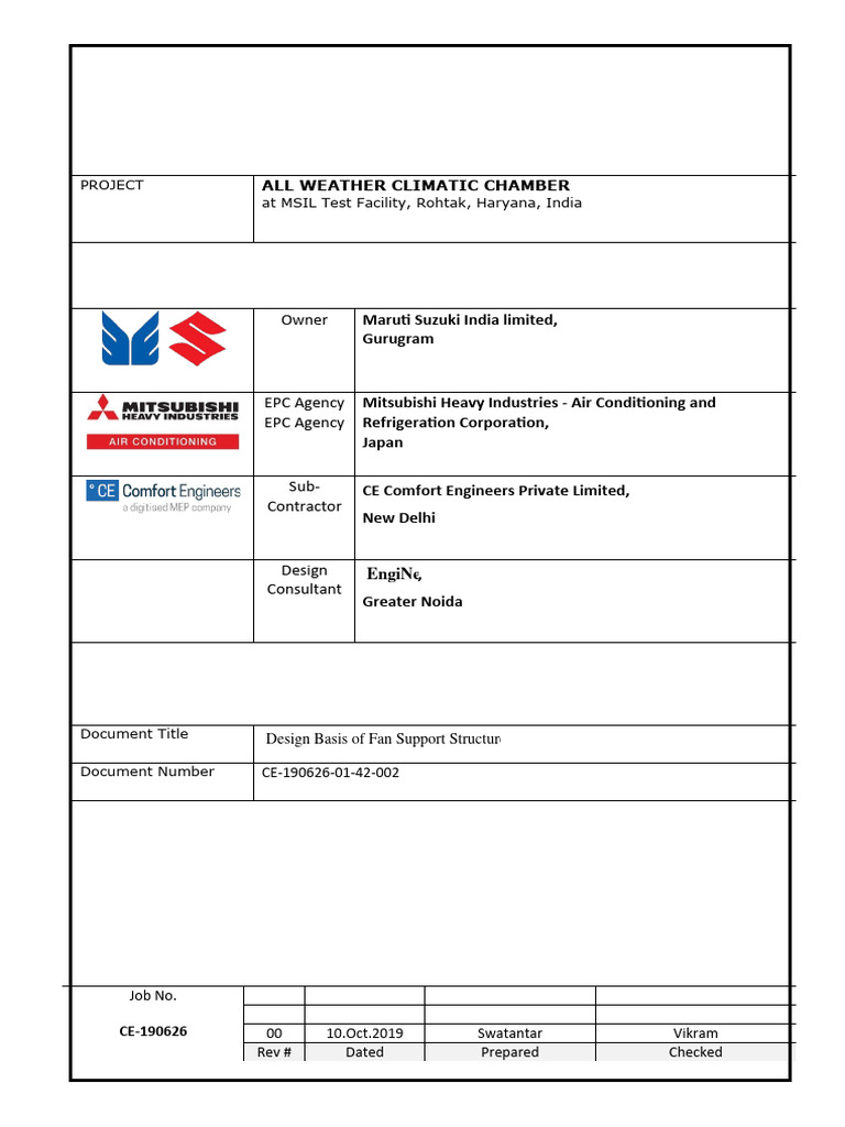 Design Basis of Fan Support Structure 20200321 | PDF