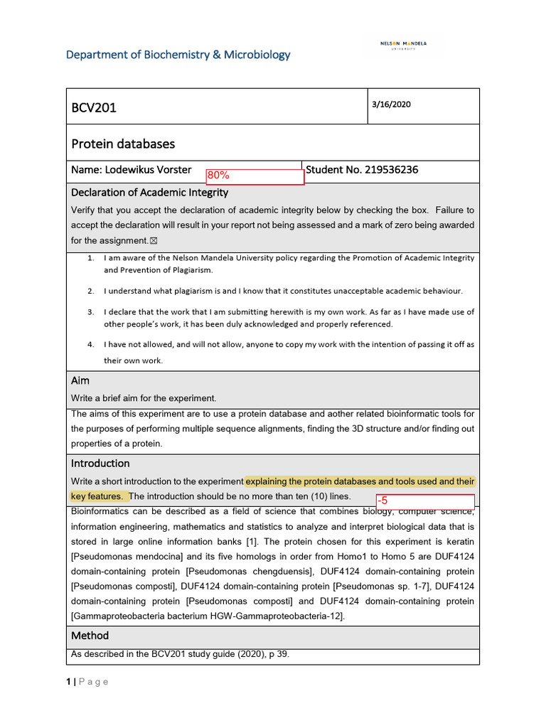 Protein Databases 2020 Pdf Proteins Bioinformatics 6408