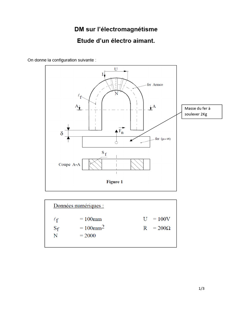 Étude d'un électro-aimant et schéma | PDF