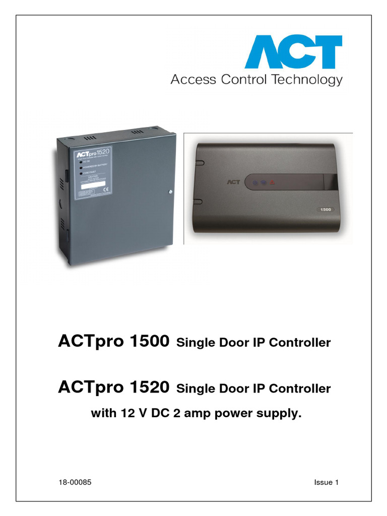 ACTpro 1520 1500 Operating Installation Instructions Issue 1 | PDF