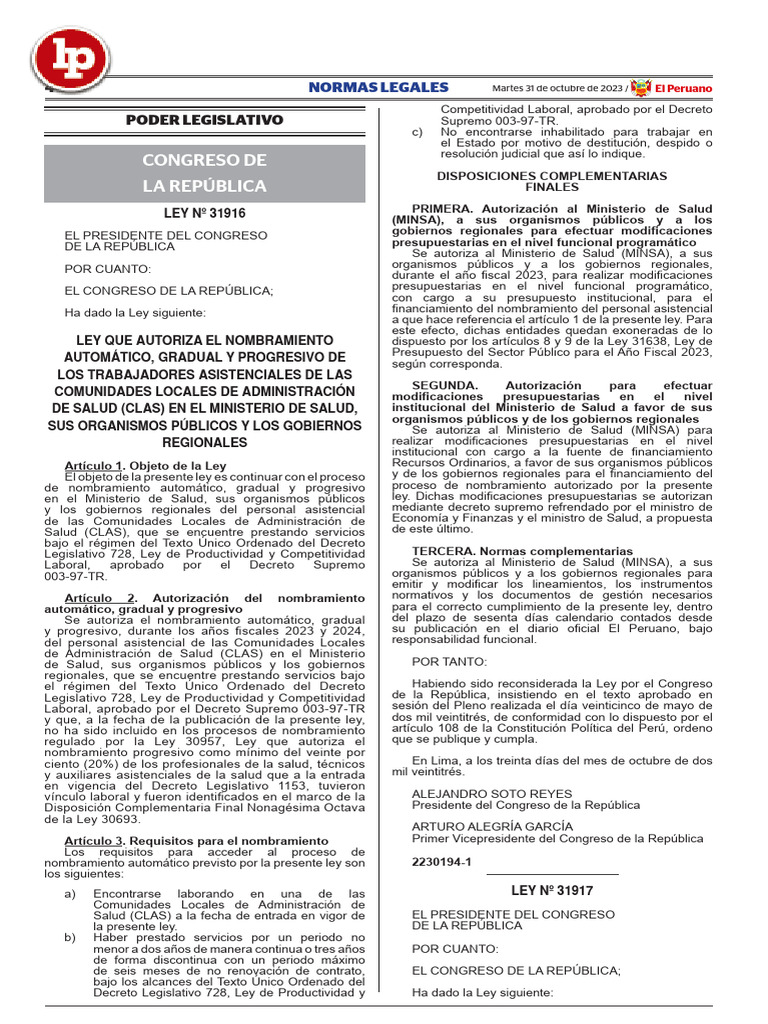 Ley 31917 LPDerecho | PDF