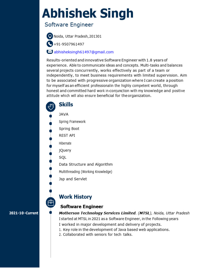 Abhishek Singh Resume | PDF | Spring Framework | Web Application