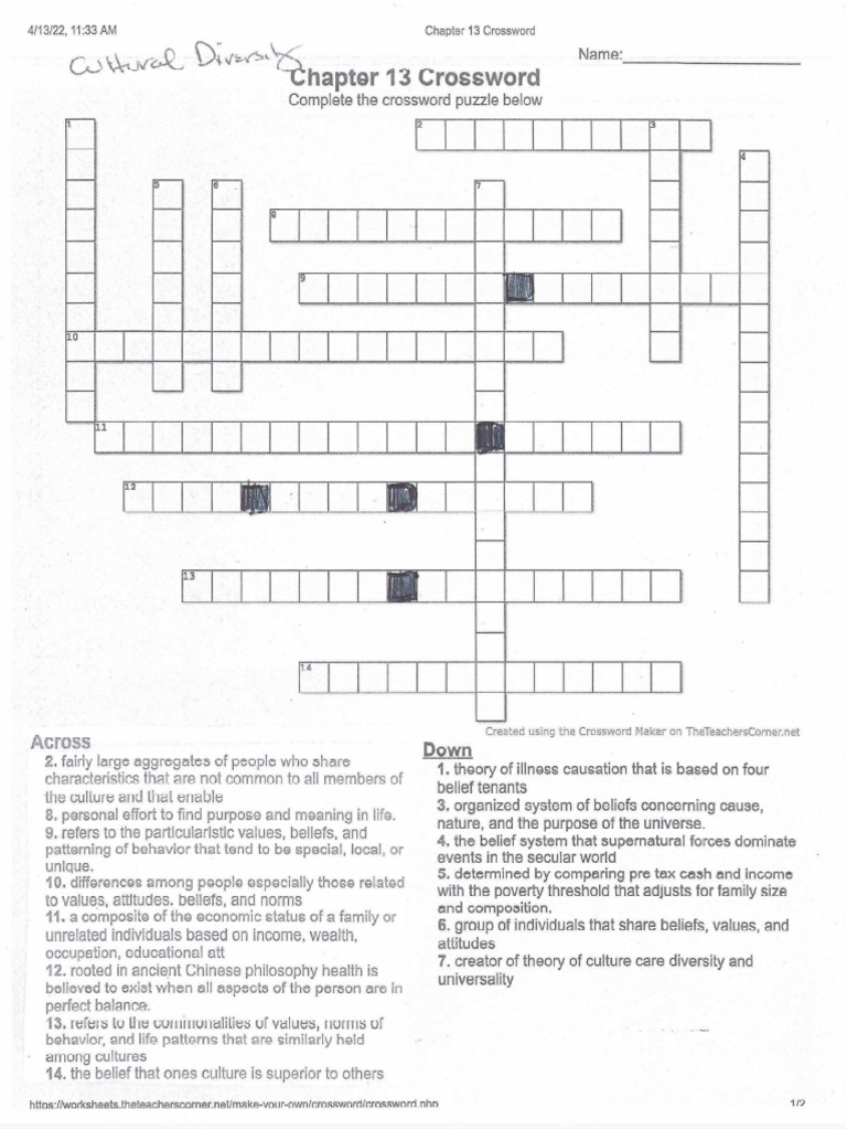 Chapter 13 Crossword | PDF