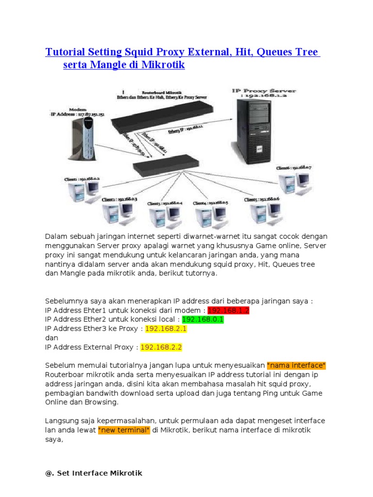 Mikrotik Squid Proxy, Hit, Queues & Mangle | PDF
