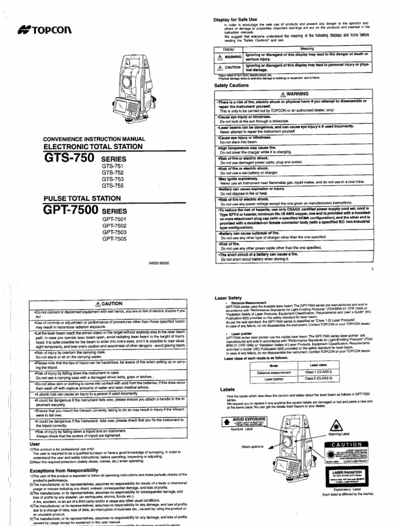 TopCon T - S - Manual | PDF