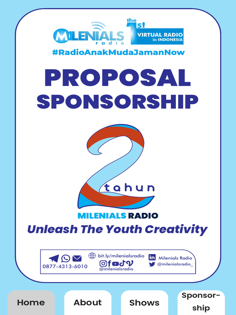 Proposal Sponsorship Milenials Radio | PDF | Griya & Taman