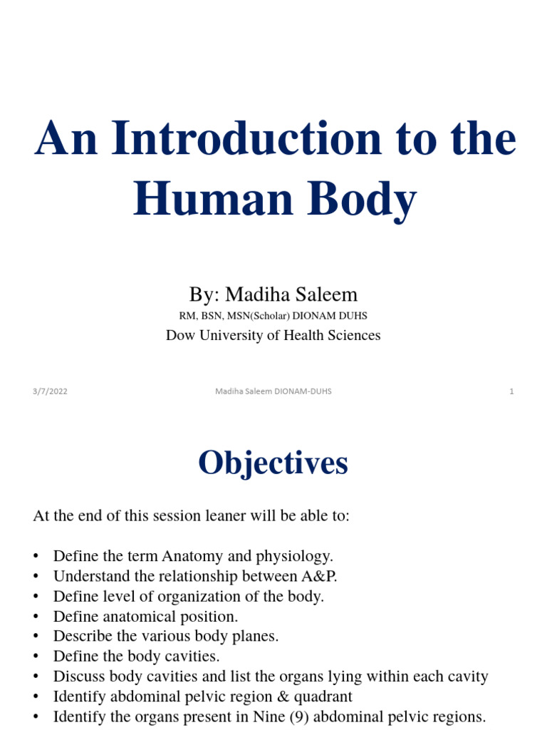 1, An Introduction To The Human Body | PDF
