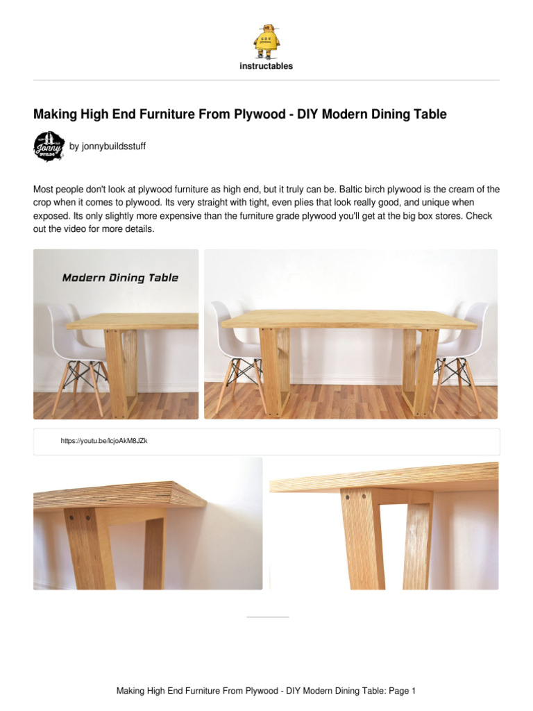 Making High End Furniture From Plywood DIY Modern | PDF | Plywood | Industrial Processes