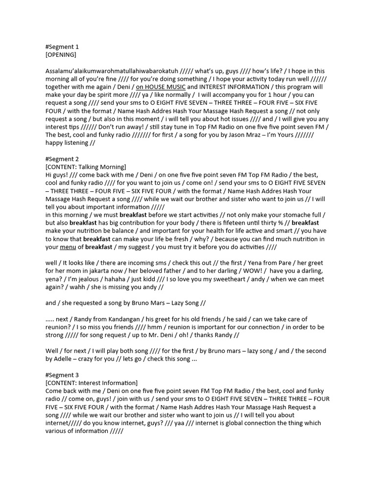 Text Radio Presenter | PDF