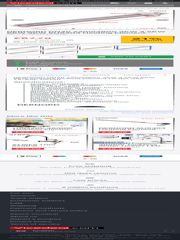DERNORD DN40 SUS304 Heater Sale | PDF | Building Engineering | Mechanical Engineering