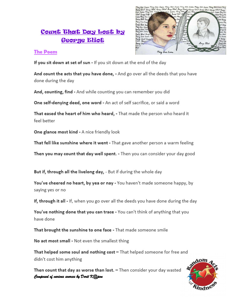 Poem Count That Day Lost | PDF