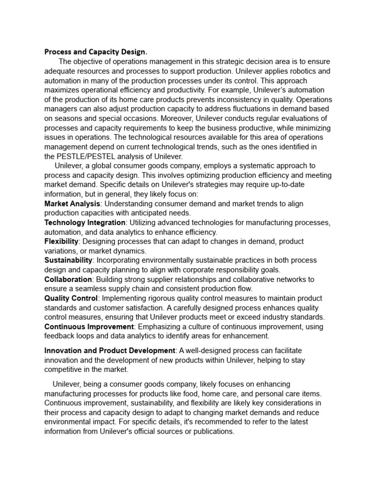 Process Capacity Design | PDF | Market (Economics) | Automation