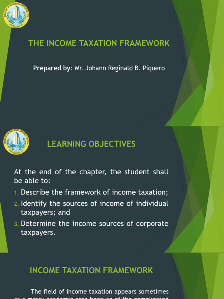 Lesson 2 The Income Taxation Framework | PDF