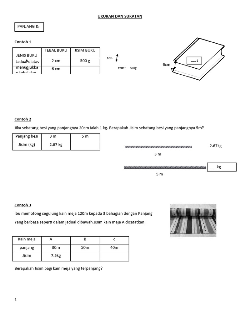 Ukuran Dan Sukatan | PDF