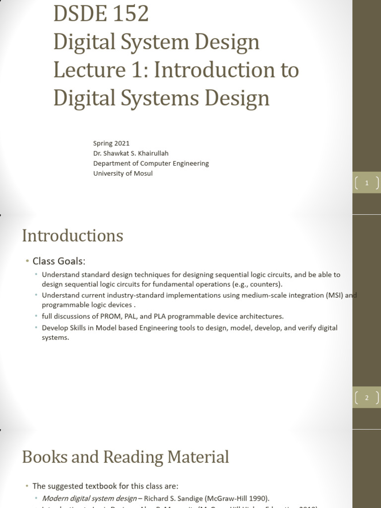 Lecture 1 | PDF | System | Digital Electronics