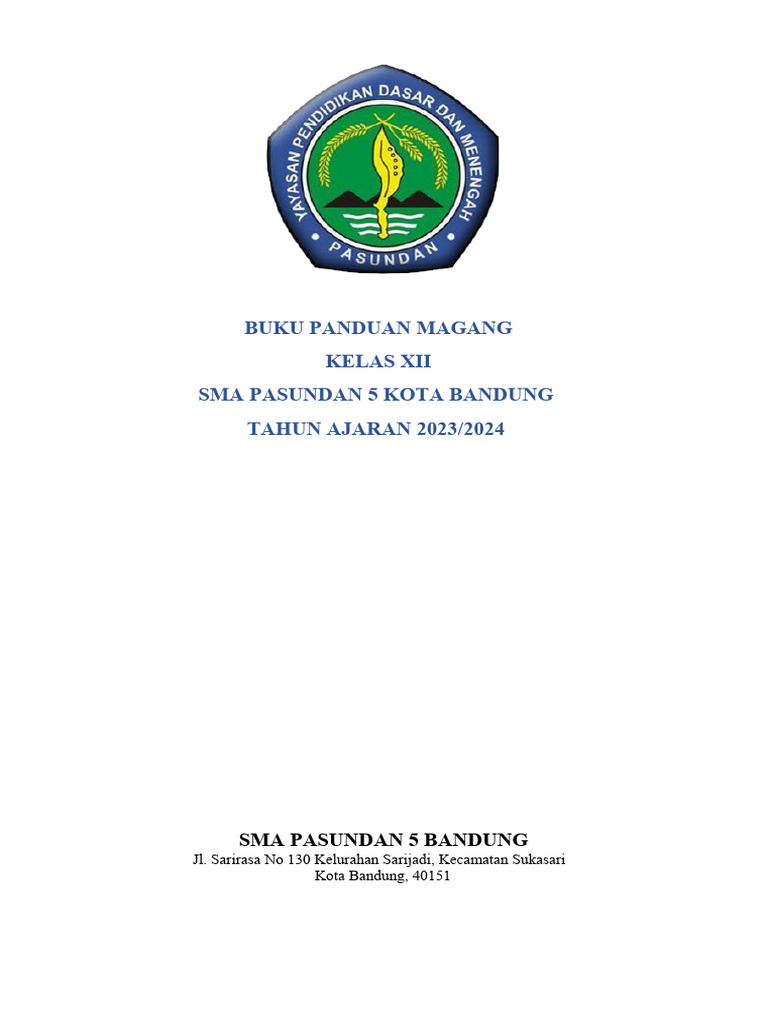 Buku Panduan Magang 2023-2024 (Sma Pasundan 5 Bandung) | PDF